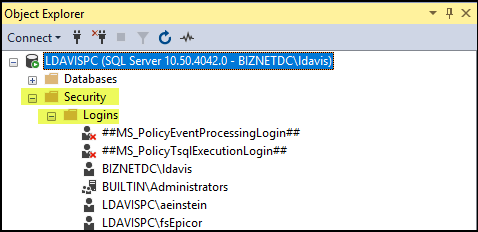 BizNet - SQL Connection Failed error when trying to load BizInsight ...